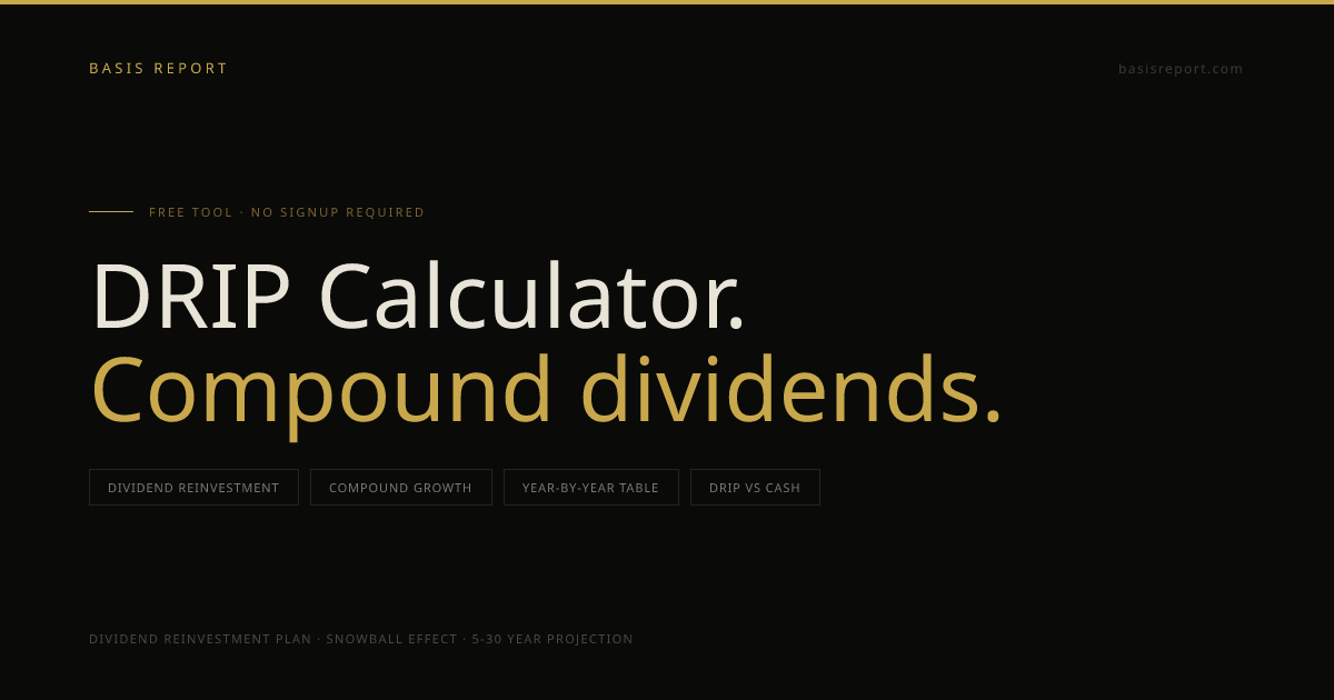 Dividend Reinvestment (DRIP) Calculator | Basis Report