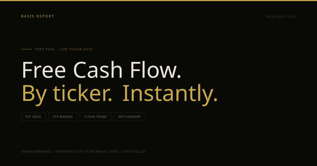 Free Cash Flow Calculator | Basis Report