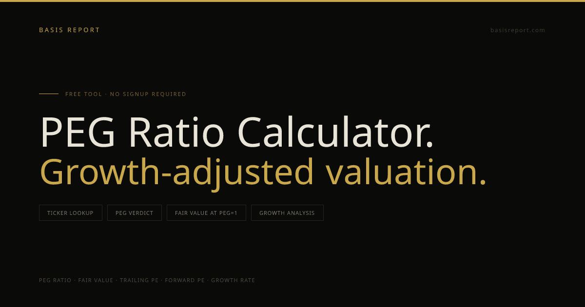 PEG Ratio Calculator — Growth-Adjusted PE | Basis Report