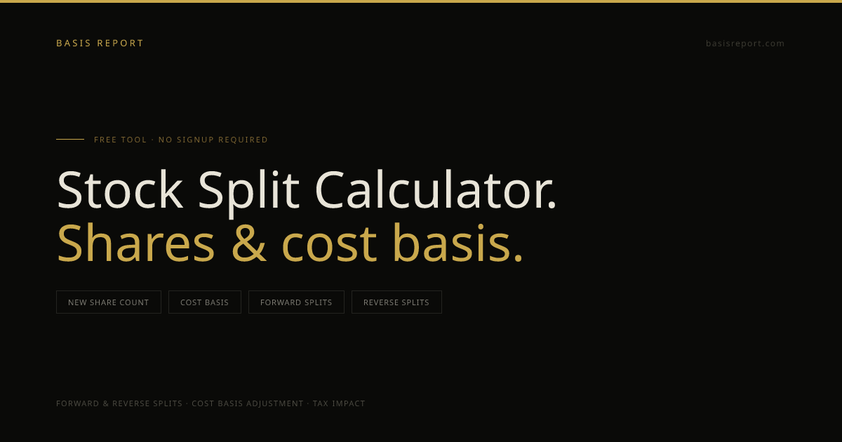 Stock Split Calculator | Basis Report